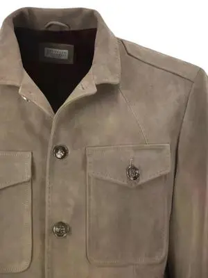 Brunello Cucinelli Suede Leather Safari Jacket