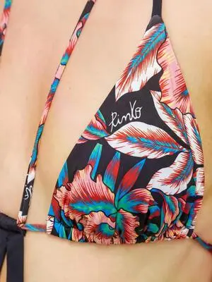 Pinko Floral Print Cut-out One-piece Swimsuit