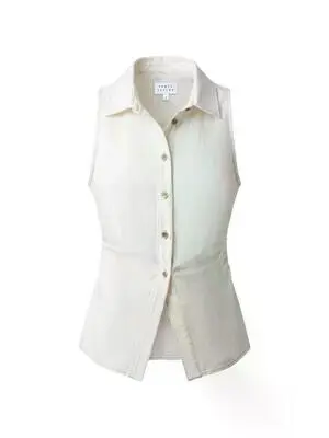 Tanya Taylor Sleeveless Gathered Top - Neutrals