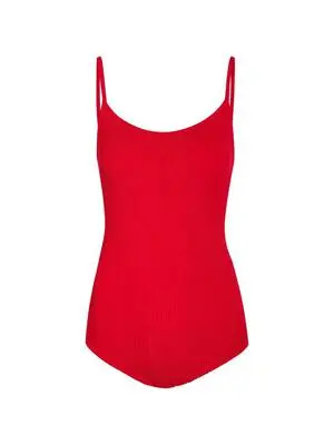 Hunza G Pamela Crinkle-effect Swimsuit - Red