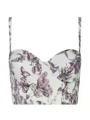 L'Agence Sonya Butterfly-print Blouse - White