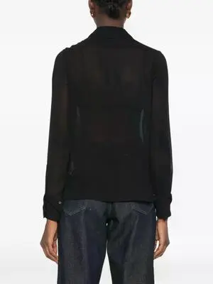 Elisabetta Franchi Long Sleeve Blouse With Gold-tone Chain Detail