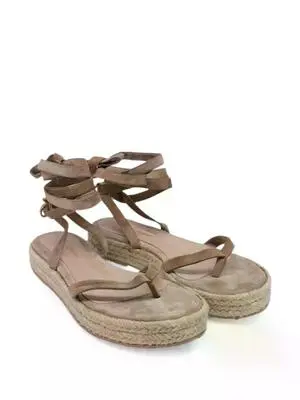 GIANVITO ROSSI Yasmine Raffia-trimmed Sandals