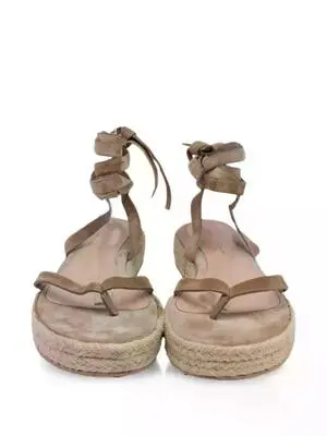 GIANVITO ROSSI Yasmine Raffia-trimmed Sandals