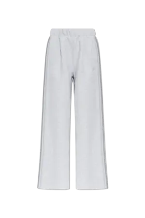 ADIDAS ORIGINALS Wide-leg Sweatpants With Signature Stripes - Grey