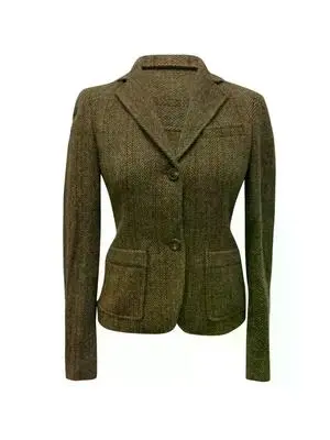 Ralph Lauren Single-breasted Herringbone Blazer - Brown