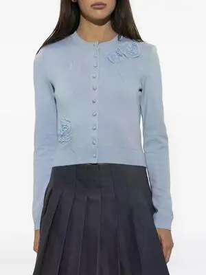 SELF-PORTRAIT Lace-appliqué Button-up Cardigan