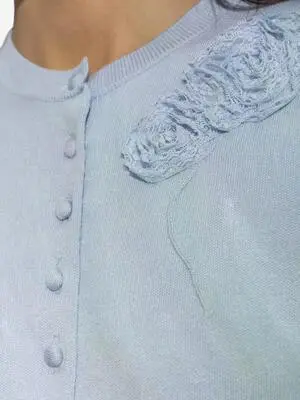 SELF-PORTRAIT Lace-appliqué Button-up Cardigan