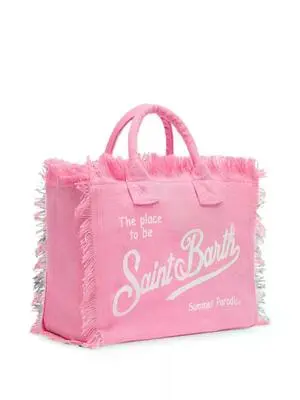 MC2 SAINT BARTH Small Colette Fringed Logo-print Tote Bag