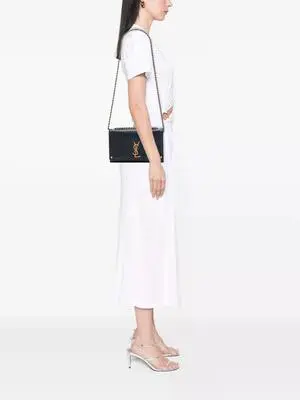 Saint Laurent Medium Smooth Calfskin Braided Monogram Kate Crossbody Bag