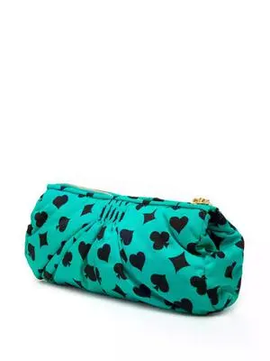 Miu Miu 2010-2026 Pleated Nylon Playing Card Print Clutch Bag