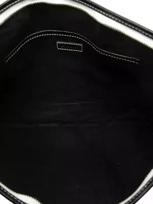 Balenciaga Lambskin Striped Bazar Clutch Bag