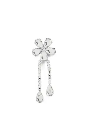 SELF-PORTRAIT Crystal-embellished Floral-motif Drop Earrings
