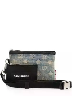 Dsquared2 Monogram Denim Pouch Bag - Blue