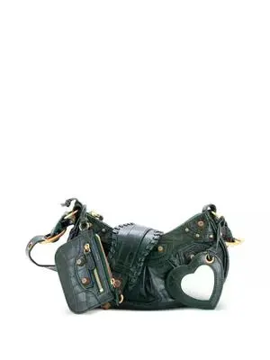 Balenciaga Neo Cagole City Bag Crocodile Embossed With Crystals - Green