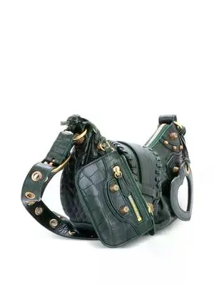 Balenciaga Neo Cagole City Bag Crocodile Embossed With Crystals - Green