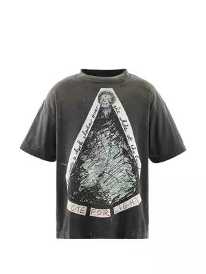 SAINT MXXXXXX Vote F Light Graphic-print Short-sleeve T-shirt - Black