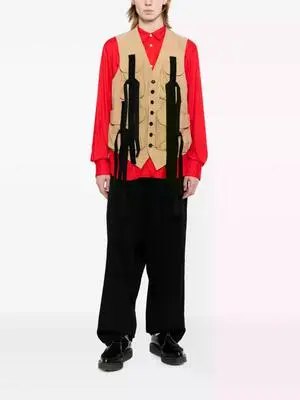 Yohji Yamamoto Nubuck Leather Long-belt Waistcoat