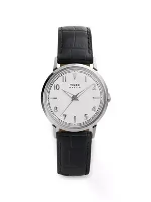 TIMEX Marlin 34mm Watch With Croc-effect Strap - Silver