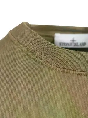 Stone Island Logo Patch Garment-dyed Sweatshirt - Green