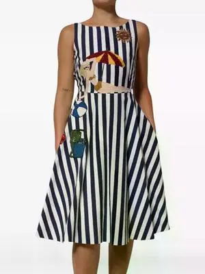 Dolce & Gabbana Striped A-line Midi Dress