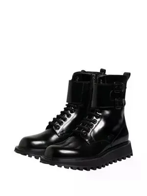 Dolce & Gabbana Buckle-strap Lace-up Ankle Boots