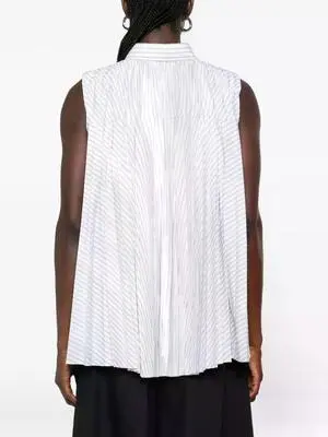 Sacai Sleeveless Striped Pleated Back Top