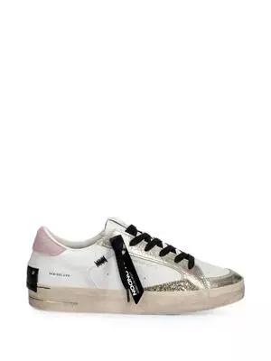 CRIME LONDON Sk8 Deluxe Crackled-effect Glitter Sneakers - White