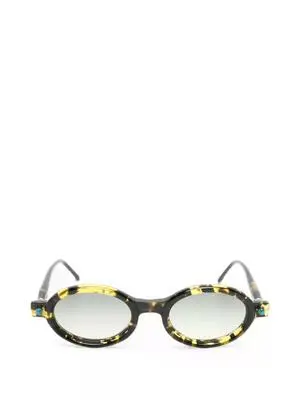 KUBORAUM Tortoiseshell-effect Oval-frame Sunglasses - Brown
