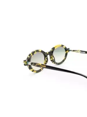 KUBORAUM Tortoiseshell-effect Oval-frame Sunglasses