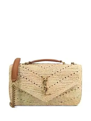 Saint Laurent Loulou Woven Shoulder Bag - Neutrals