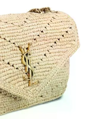 Saint Laurent Loulou Woven Shoulder Bag - Neutrals