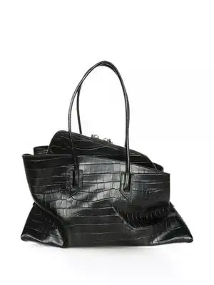 Attico Medium La Passeggiata Croc-effect Shoulder Bag