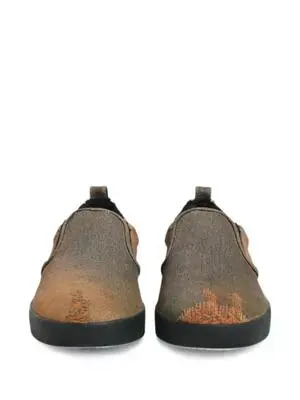 Dolce & Gabbana Distressed Denim-texture Sneakers