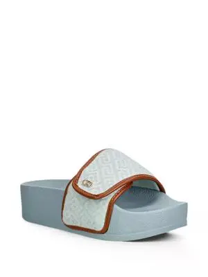 Liu Jo Monogram-pattern Touch-strap Slides