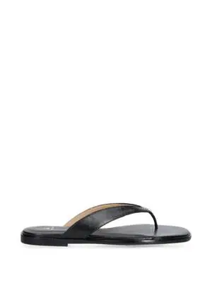 Patrizia Pepe Logo Plaque Calf Leather Flip-flops - Black