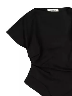 RÓHE Draped Asymmetric T-shirt - Black
