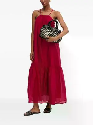 Liu Jo Pleated Ruffled Maxi Dress - Red