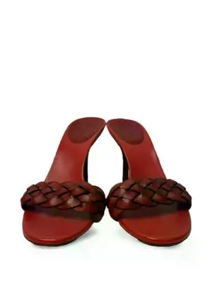 Gucci Woven-strap Stiletto Slide Sandals