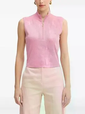 Liu Jo Quarter-zip Sleeveless Top - Pink