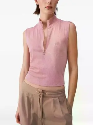 Liu Jo Sleeveless Quarter-zip Top - Pink