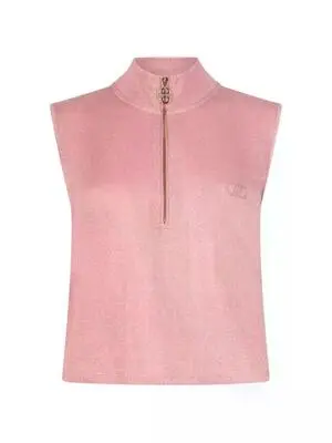Liu Jo Sleeveless Quarter-zip Top - Pink