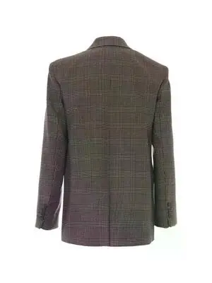 Max Mara Check-pattern Wool Blazer - Brown