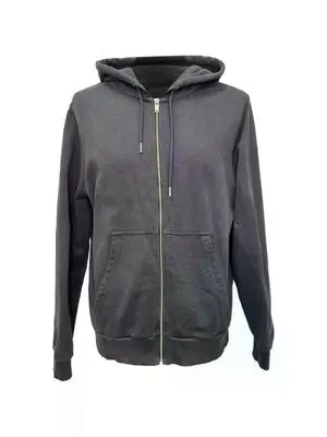 Sandro Logo-embroidered Zipped Hoodie - Black