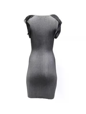 Opening Ceremony Ruffle-sleeve Ribbed-knit Dress - Grey