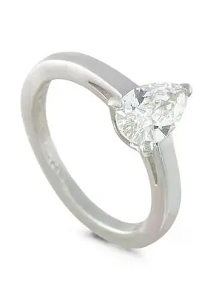 BVLGARI 18k White Gold Pear-cut Diamond Ring