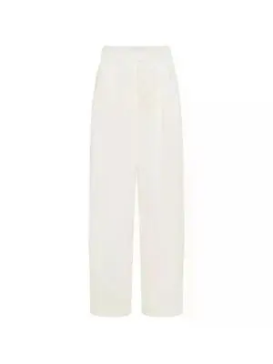 ST. AGNI Pleated Wide-leg Trousers - White