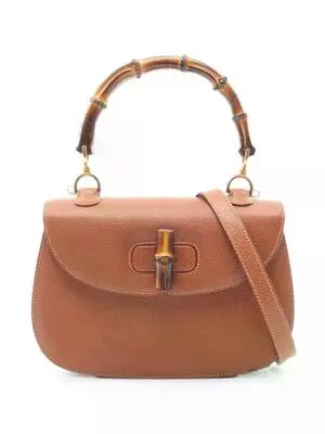 Gucci 2000s Bamboo Turn-lock Tote Bag - Brown