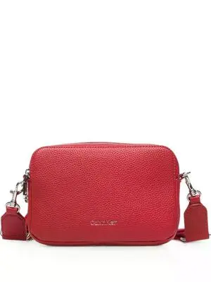 Calvin Klein Logo-strap Pebbled-effect Crossbody Bag - Red