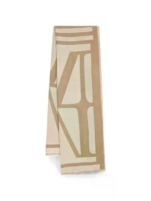 Marc O'polo Logo-print Frayed Scarf - Neutrals